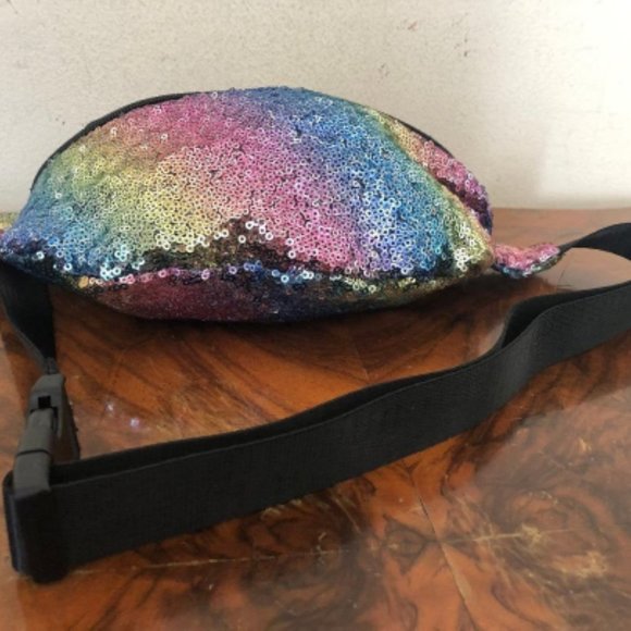 Bags | Sequin Fanny Pack Rainbow Sequin | Poshmark